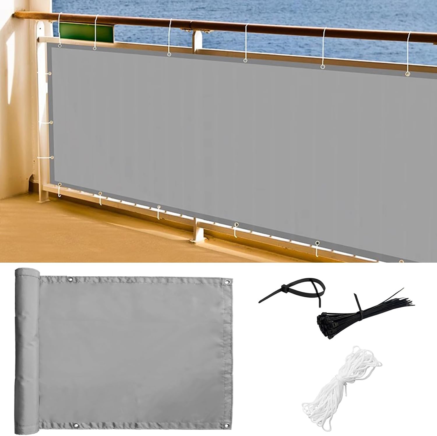 ARKCHIU 2.6ft Balcony Privacy Screen, Apartment Porch Railing Patio ...