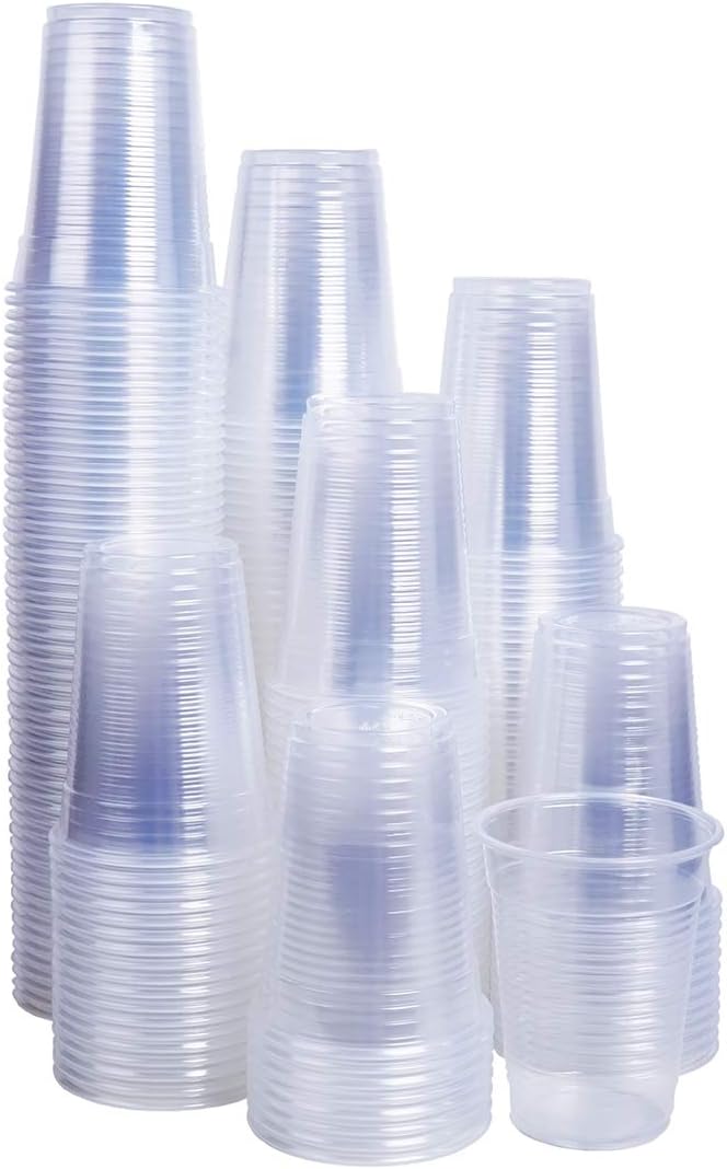 Amazon.com: Clear Plastic Cups - 7 oz. (Pack of 100) - Disposable ...