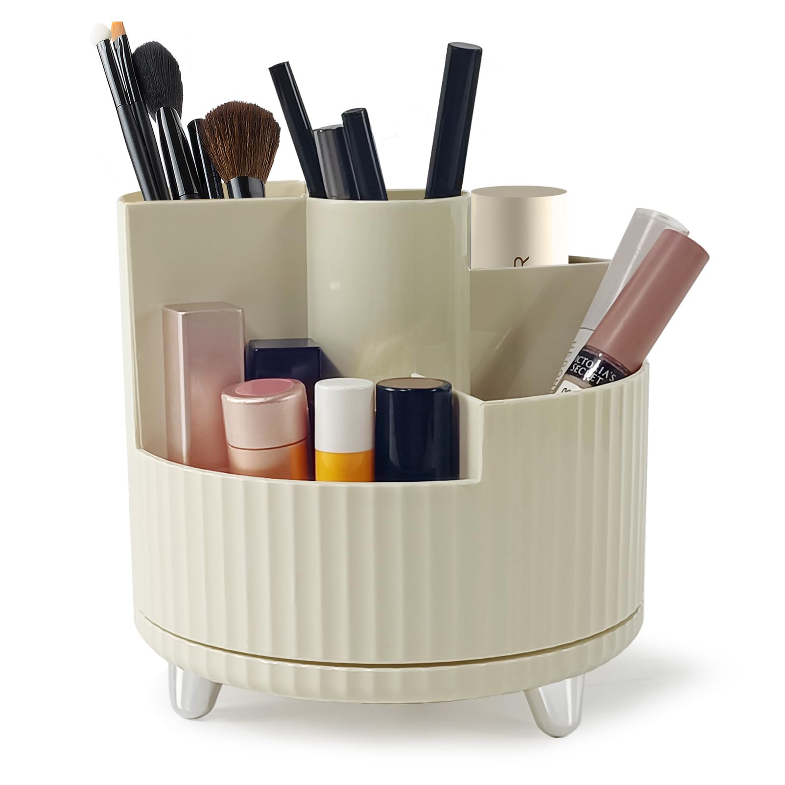 Rotating Makeup Organizer Countertop,Cosmetic Display Case with 5 ...