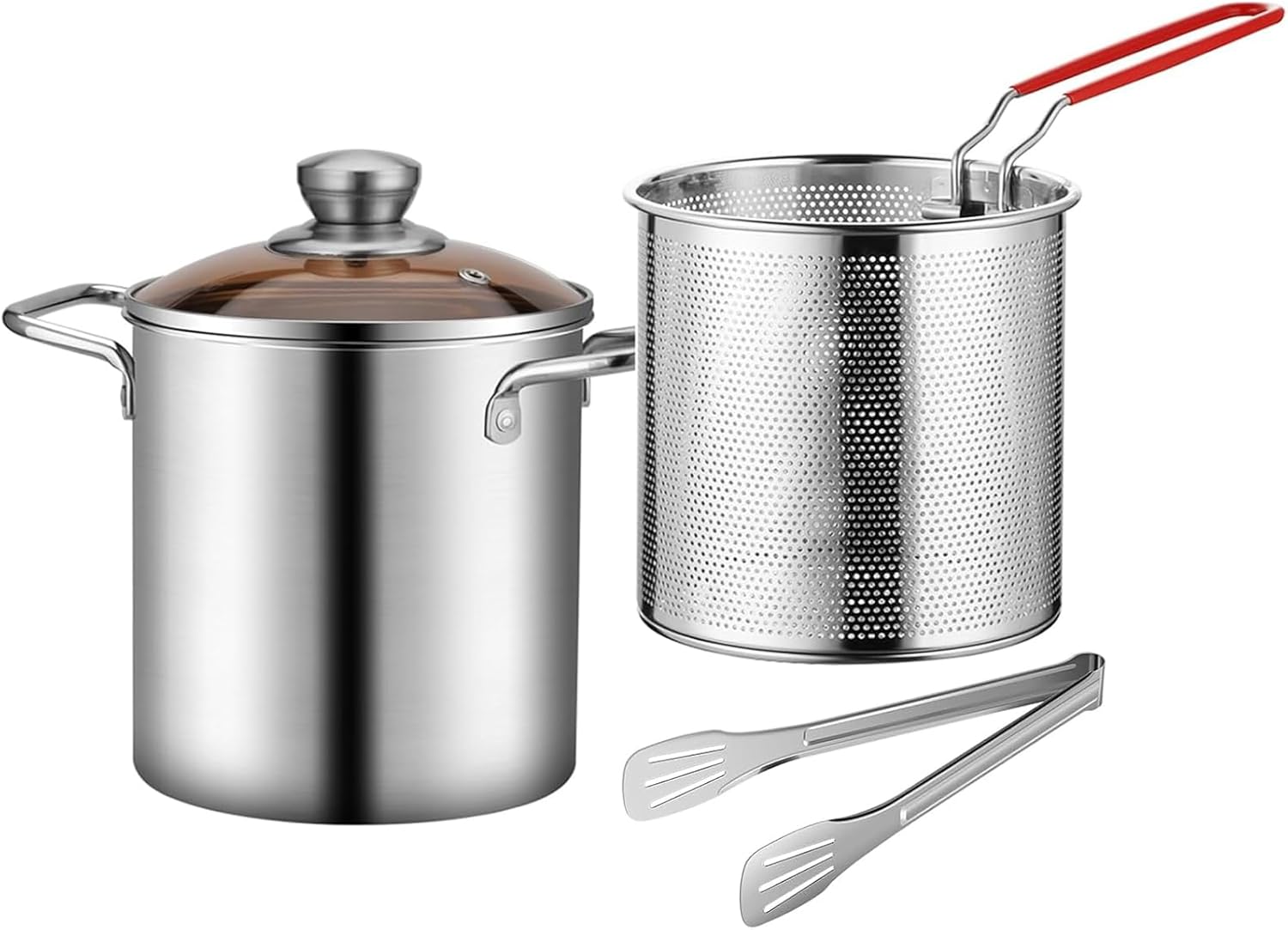 Refein Deep Fat Fryer Pot with Oil Filter Basket, 304 Stainless Steel ...