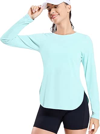 Amazon.com: MIER Women's UPF 50+ Sun Shirts Long Sleeve Workout UV Protection Dry Fit Athletic ...