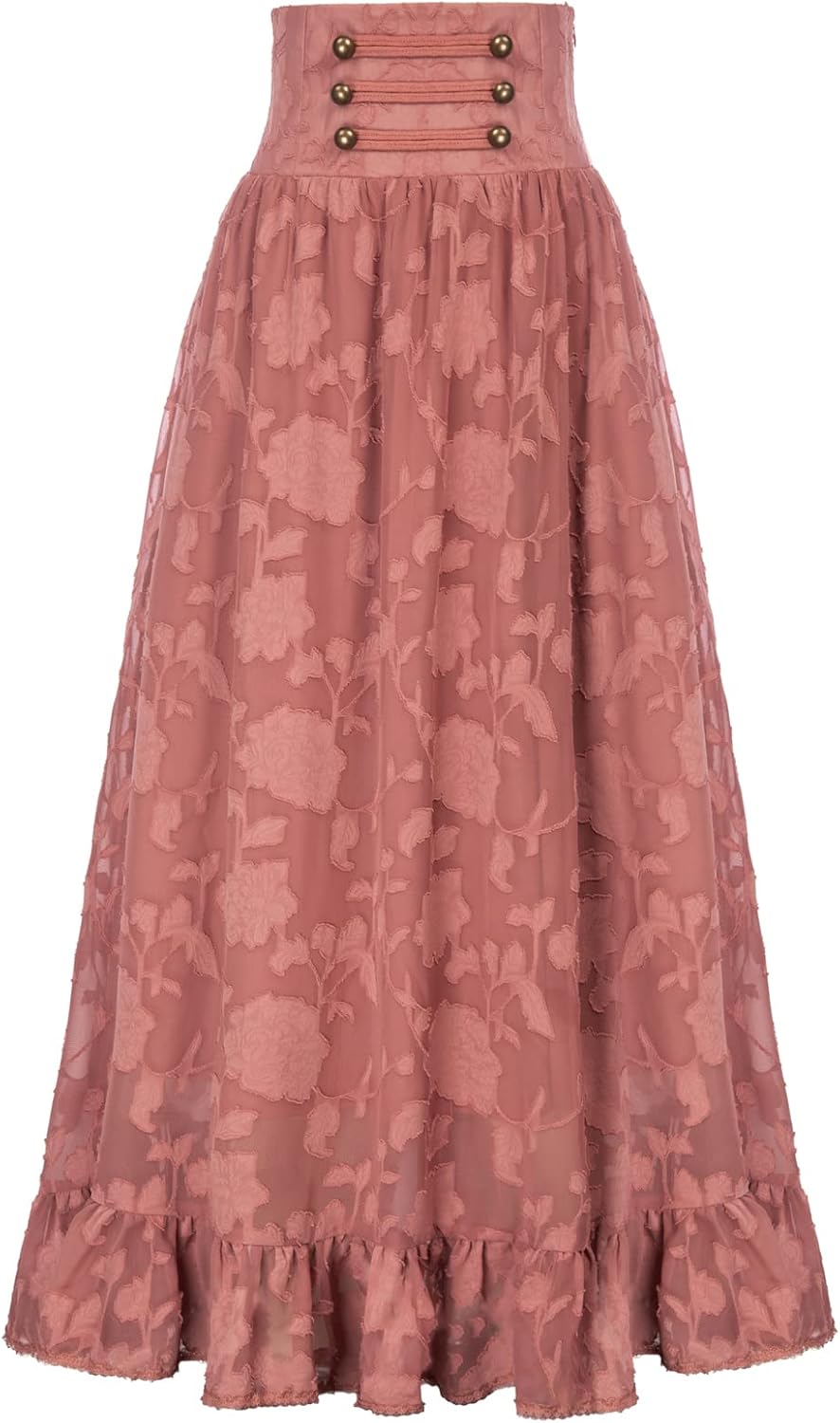 Amazon.com: Women Victorian Maxi Skirt Boho Vintage Skirt Floral ...