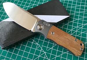 Amazon.com : TwoSun Knives D2 Outdoor Titanium Front Open Pocket Folding Knife TS349-Micarta-up ...
