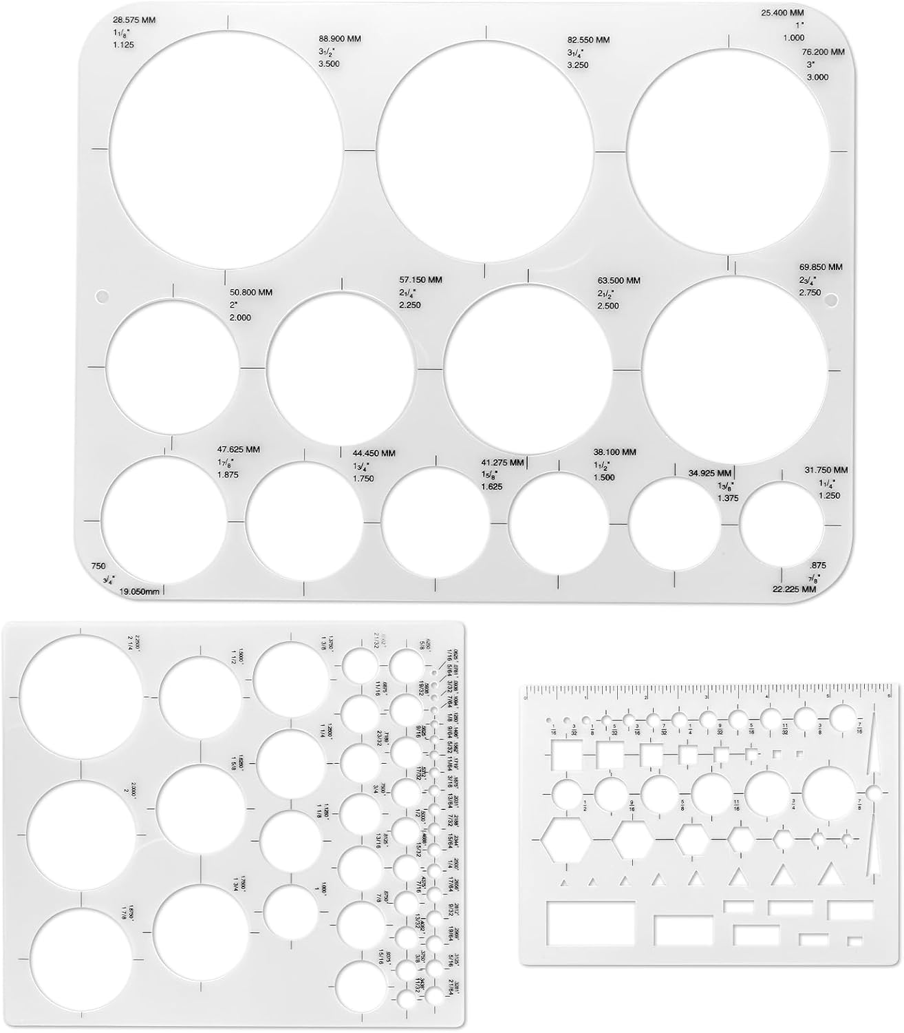 Amazon.com : 3 PCS Circle Stencil Circle Template Drafting Stencils Round Drawing Stencil ...