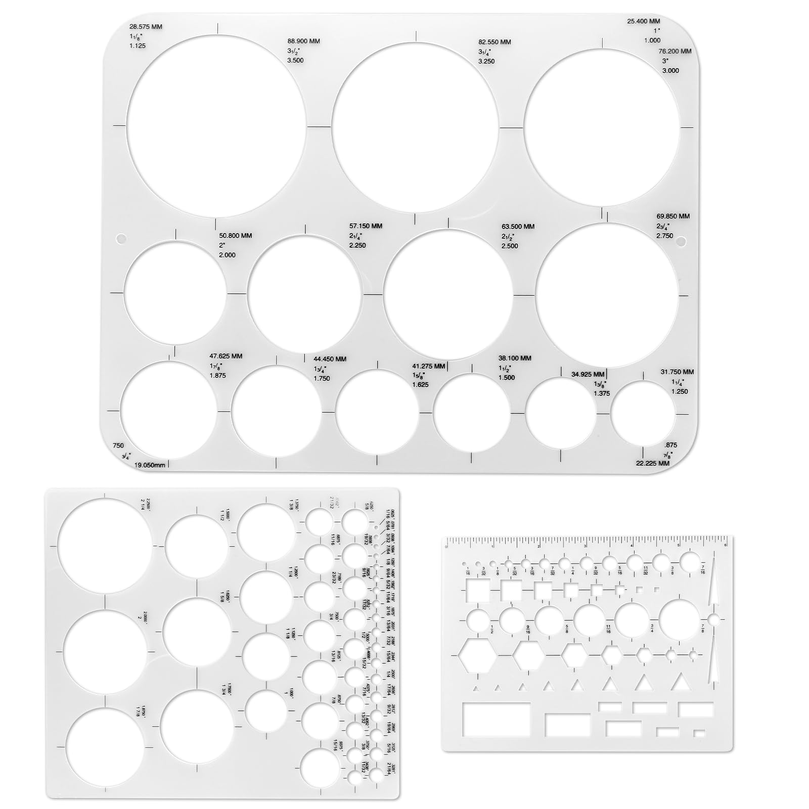 Amazon.com : 3 PCS Circle Stencil Circle Template Drafting Stencils ...
