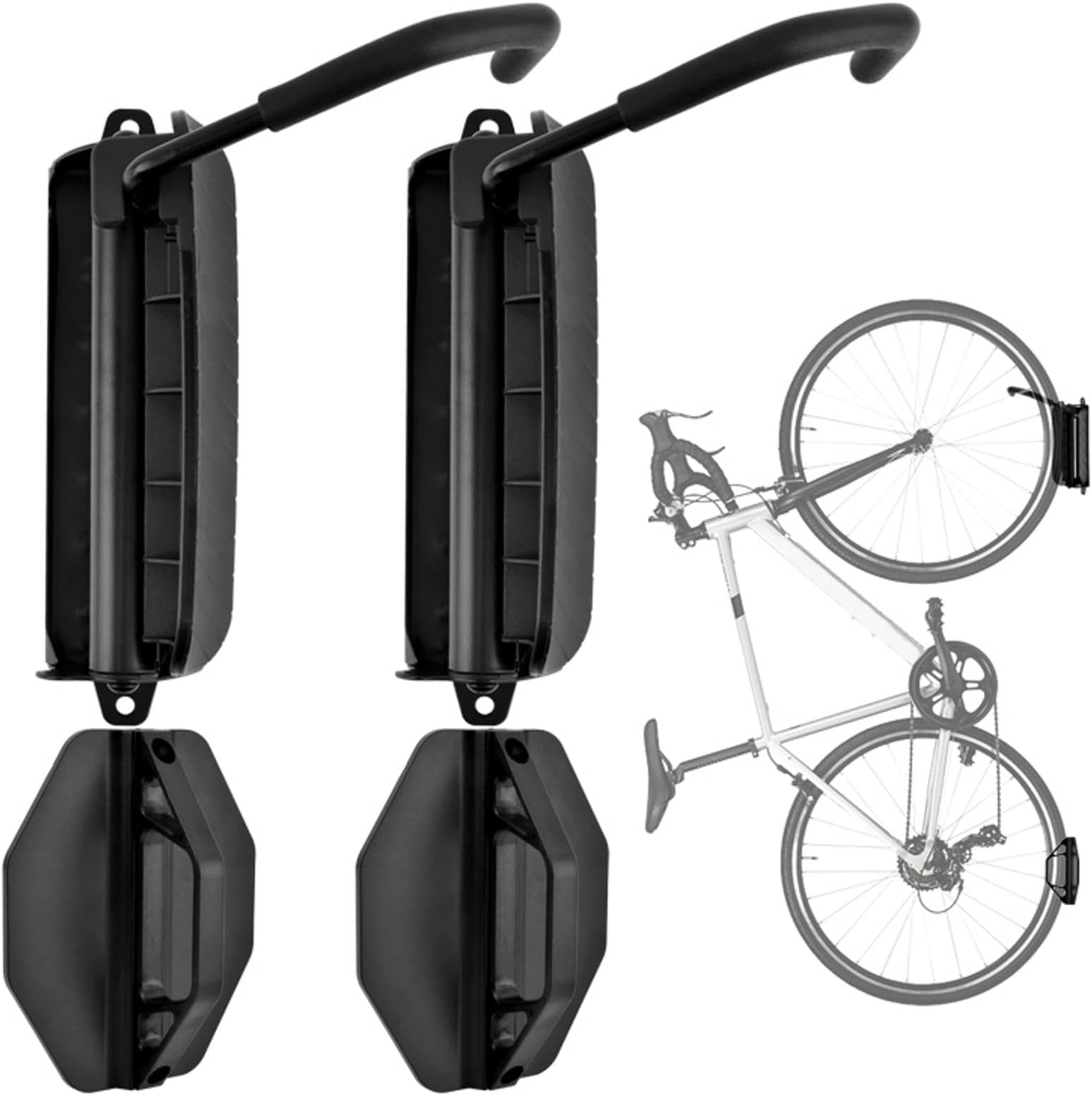 Amazon.com: FLINTER Upgraded 2 Pack Bike Rack Garage Wall Mount, Swivel ...