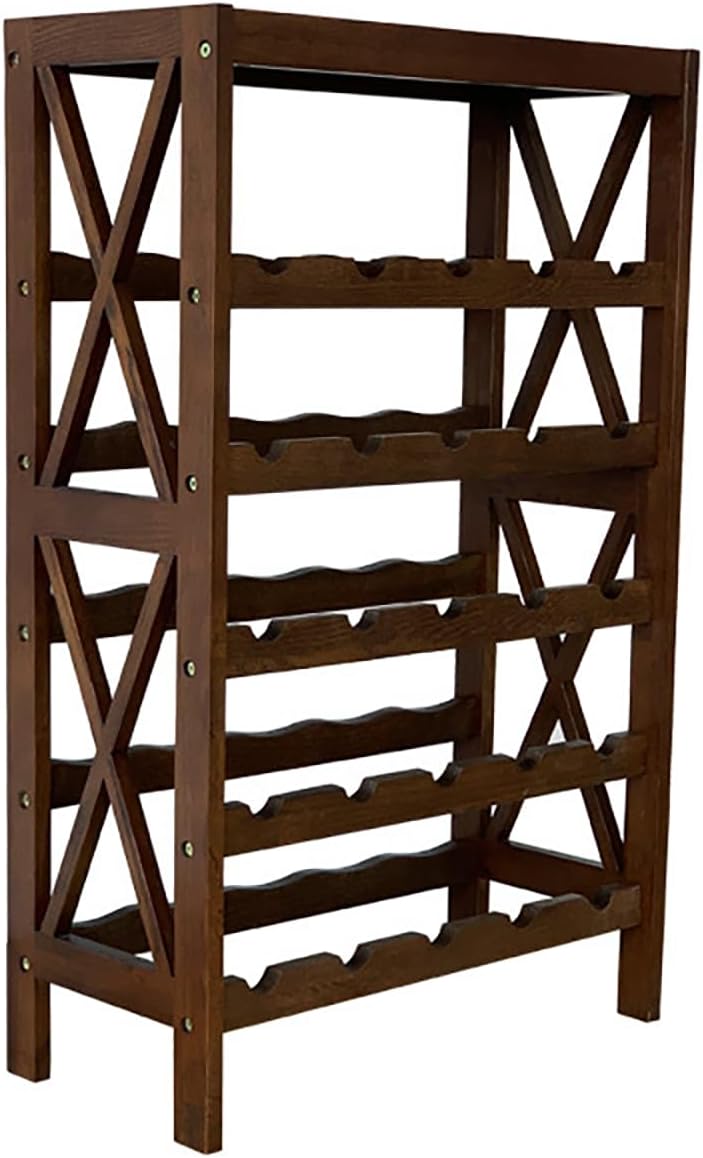 Amazon.co.jp: Oak Wine Rack Liquor Storage Rack Holds 12 Red Wine ...
