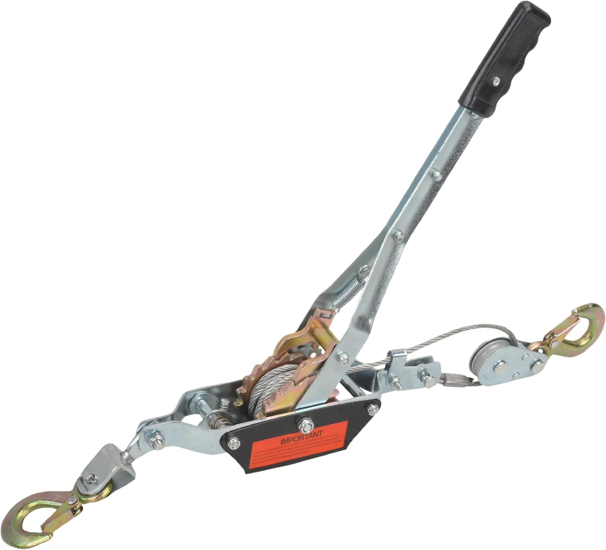 Amazon.com: BATONECO 2 Ton Power Puller, 2 Hook Steel Cable Dual Gear ...