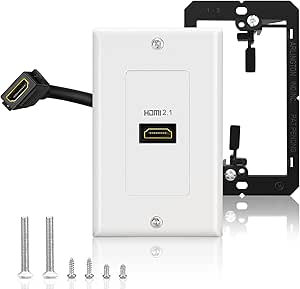 Amazon.com: HDMI 2.1 Wall Plate, ELECTOP 8K HDMI Wall Outlet Pass ...