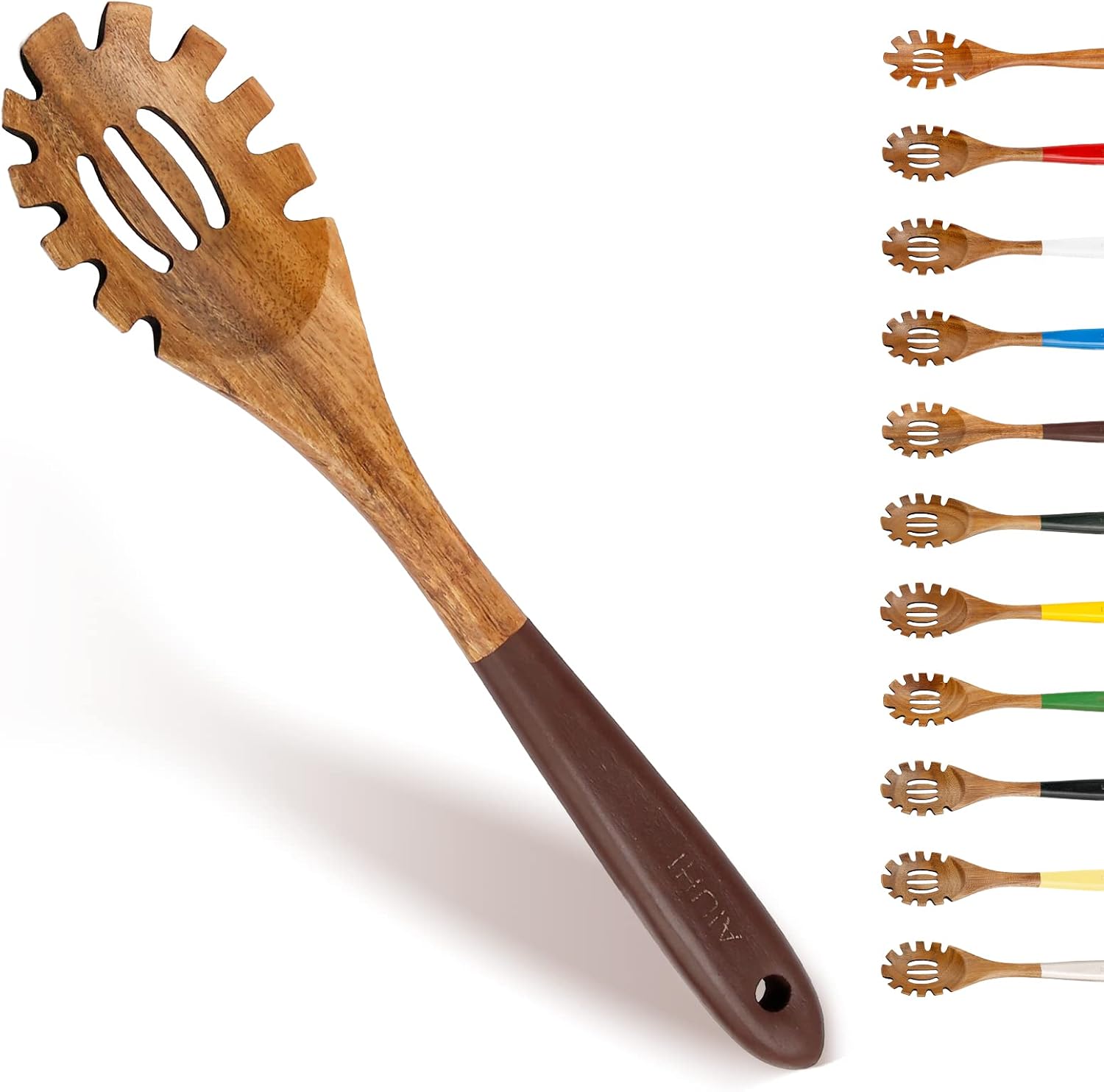Amazon.com: Wooden Spaghetti Server, Wooden Pasta Spoon,13 Inch Teak ...