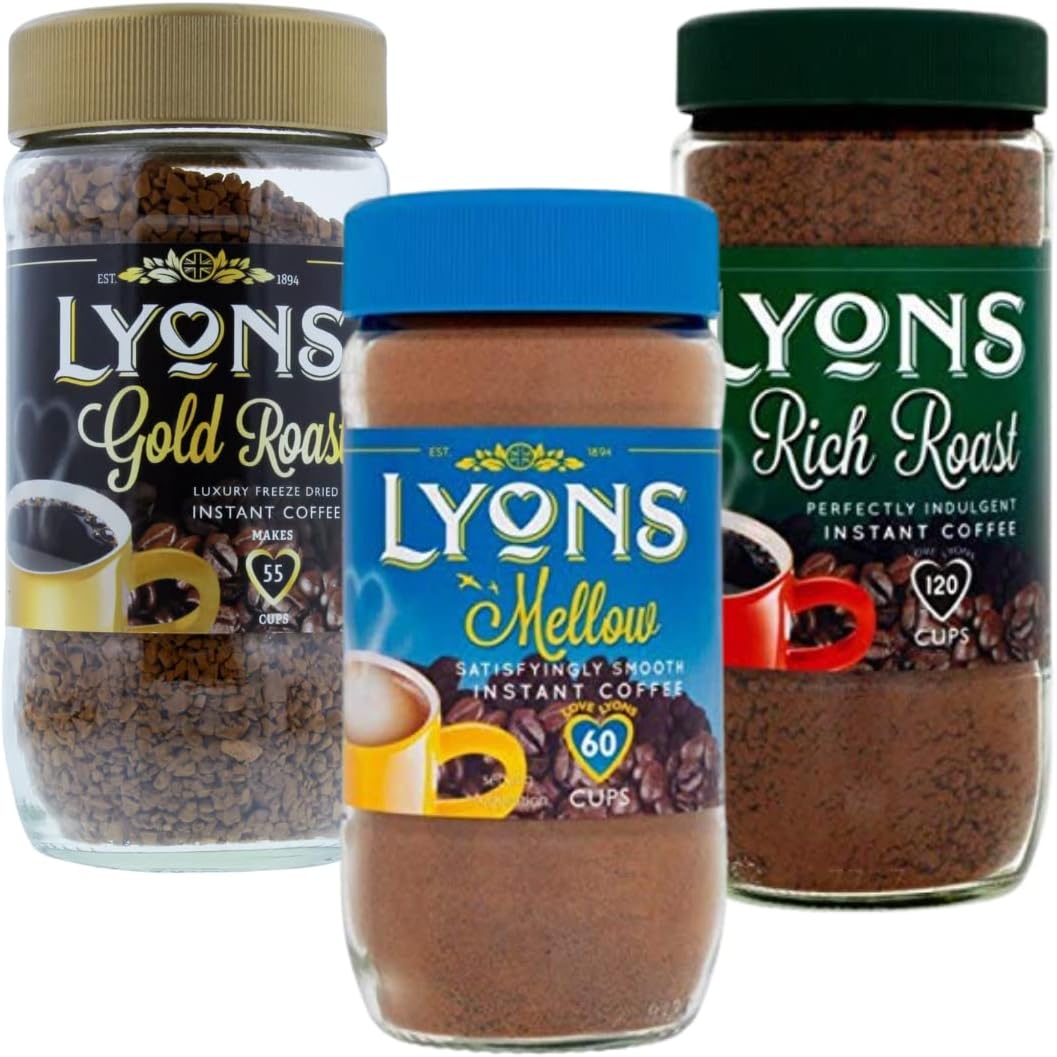 Coffee Bundle with Lyons Gold Roast Freeze Dried Jar 90g, Rich Roast ...