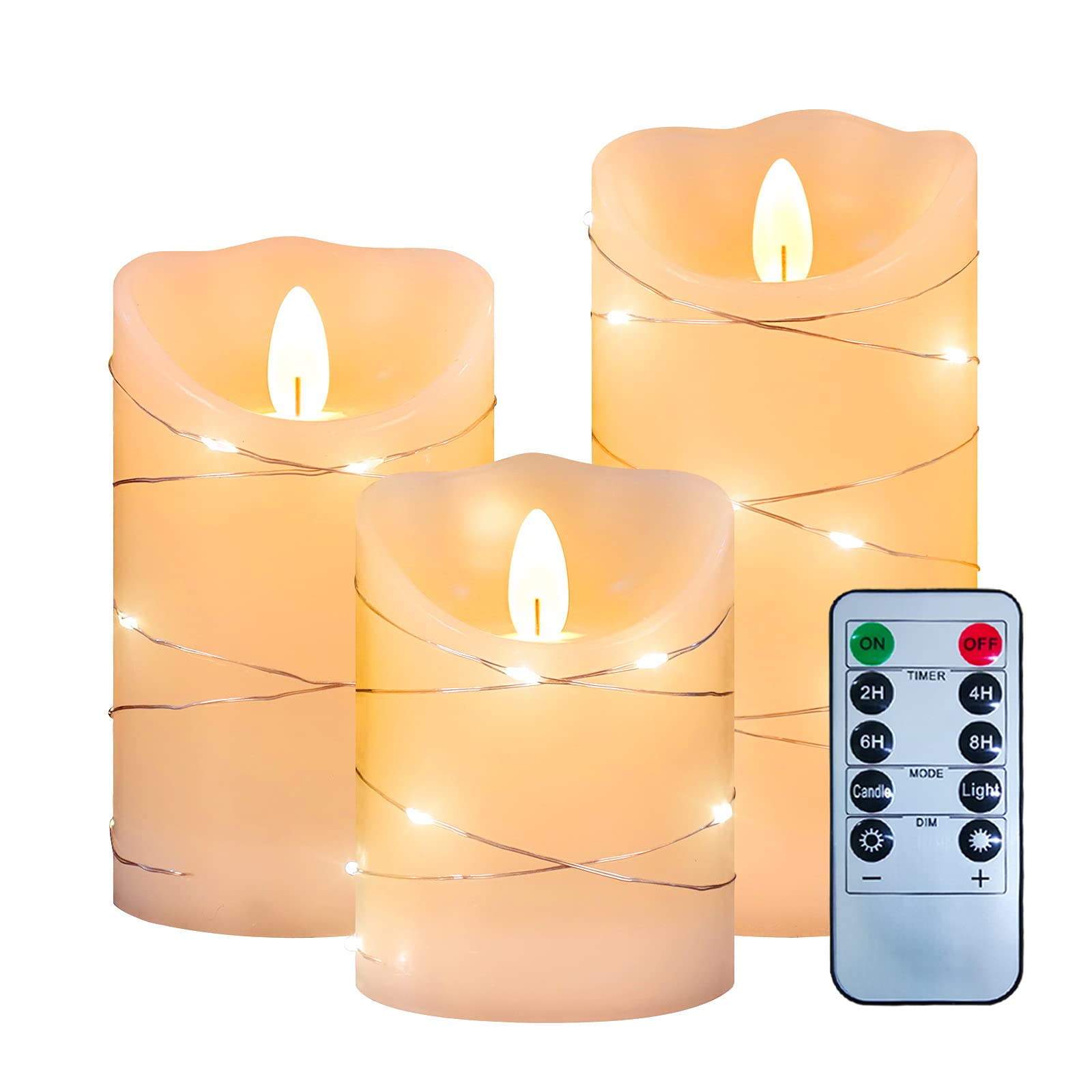 Snapklik.com : MELTONE Flameless Candles Embedded String Lights
