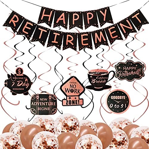Amazon.com: Happy Retirement Party Decorations women - (80pack) rose ...