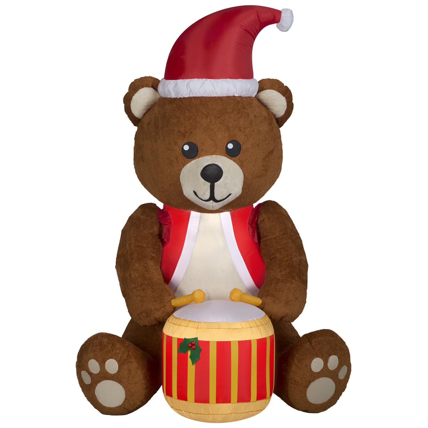 Gemmy Animated Christmas Inflatable Drummer Boy Teddy Bear, 6 ft Tall ...