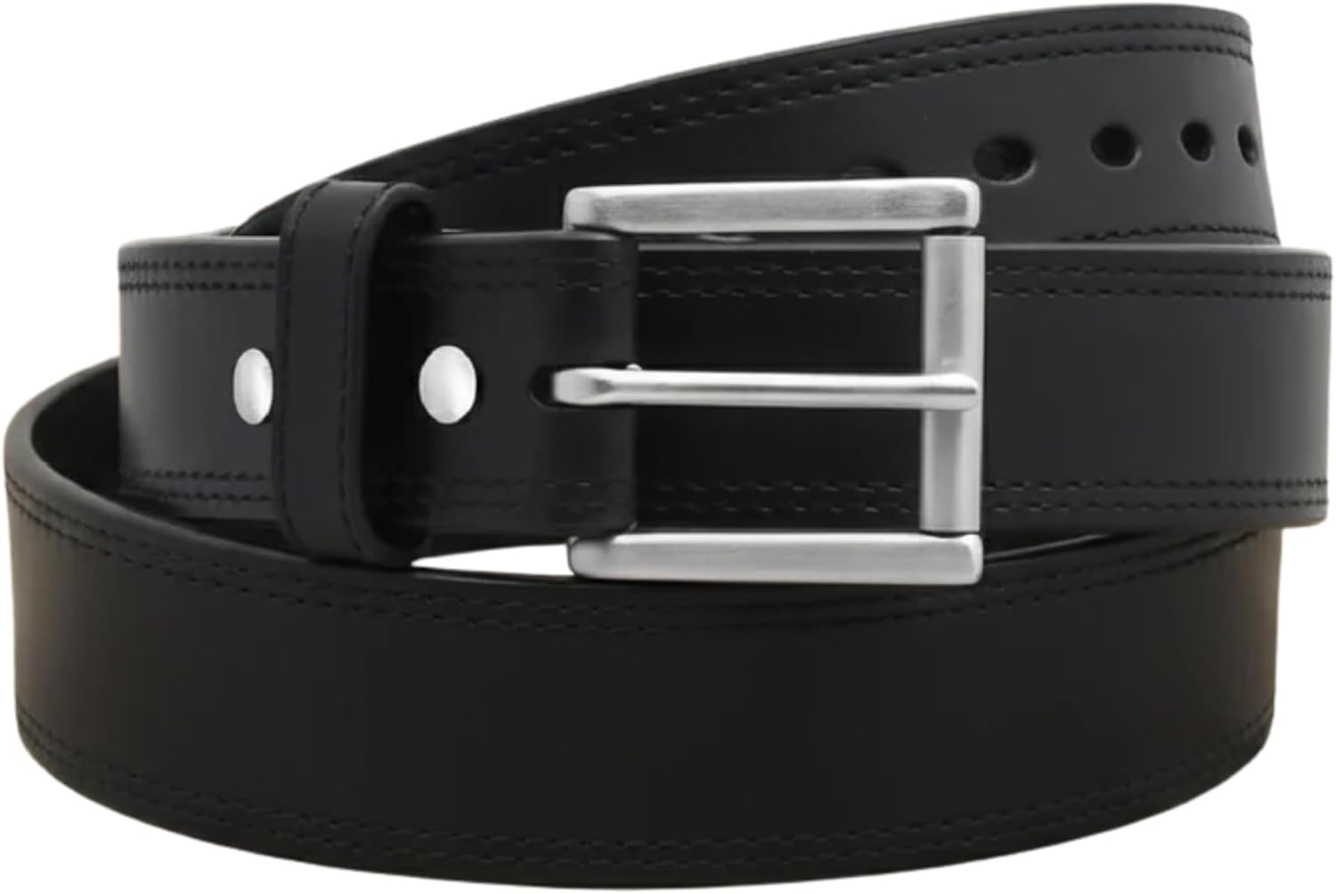 Yoder Leather Men’s Steel Core Leather Belt – Double Stitched – 1.5 ...