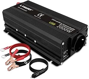 Convertisseur Onduleur de Voiture 12V 220V Puissance 500W/1500W/2000W convertisseur 2 Prise USB ...
