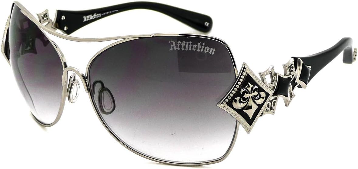Amazon.com: Affliction Angelina Sunglasses Silver/Black Shades ...
