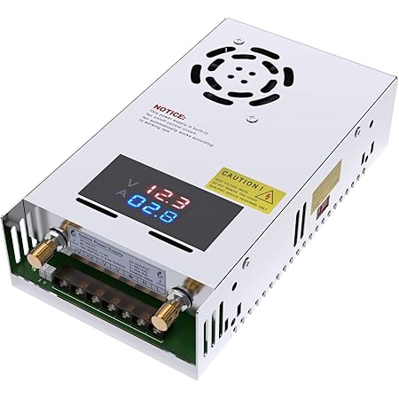 Amazon.com: DROK 12V Power Supply, AC 110V 220V to DC 0-12V 40A 480W Buck Converter Dual Display ...