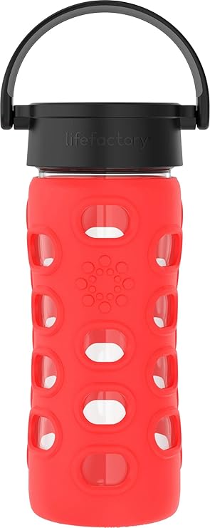 Amazon.com: Lifefactory 12-Ounce BPA-Free Glass Water Bottle with ...