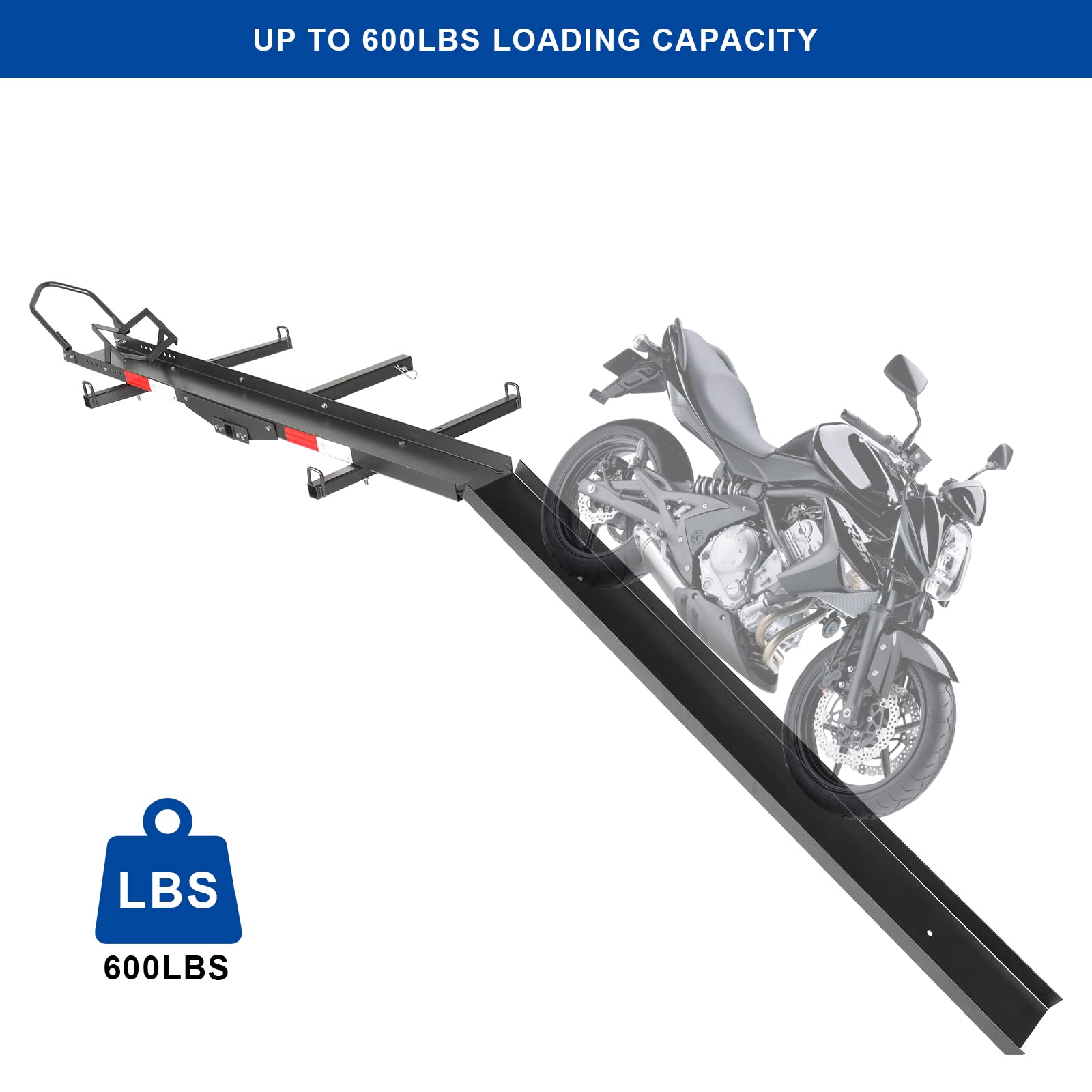 Buy TUFFIOM Motorcycle Carrier with Loading Ramp & Straps, 600LBS ...