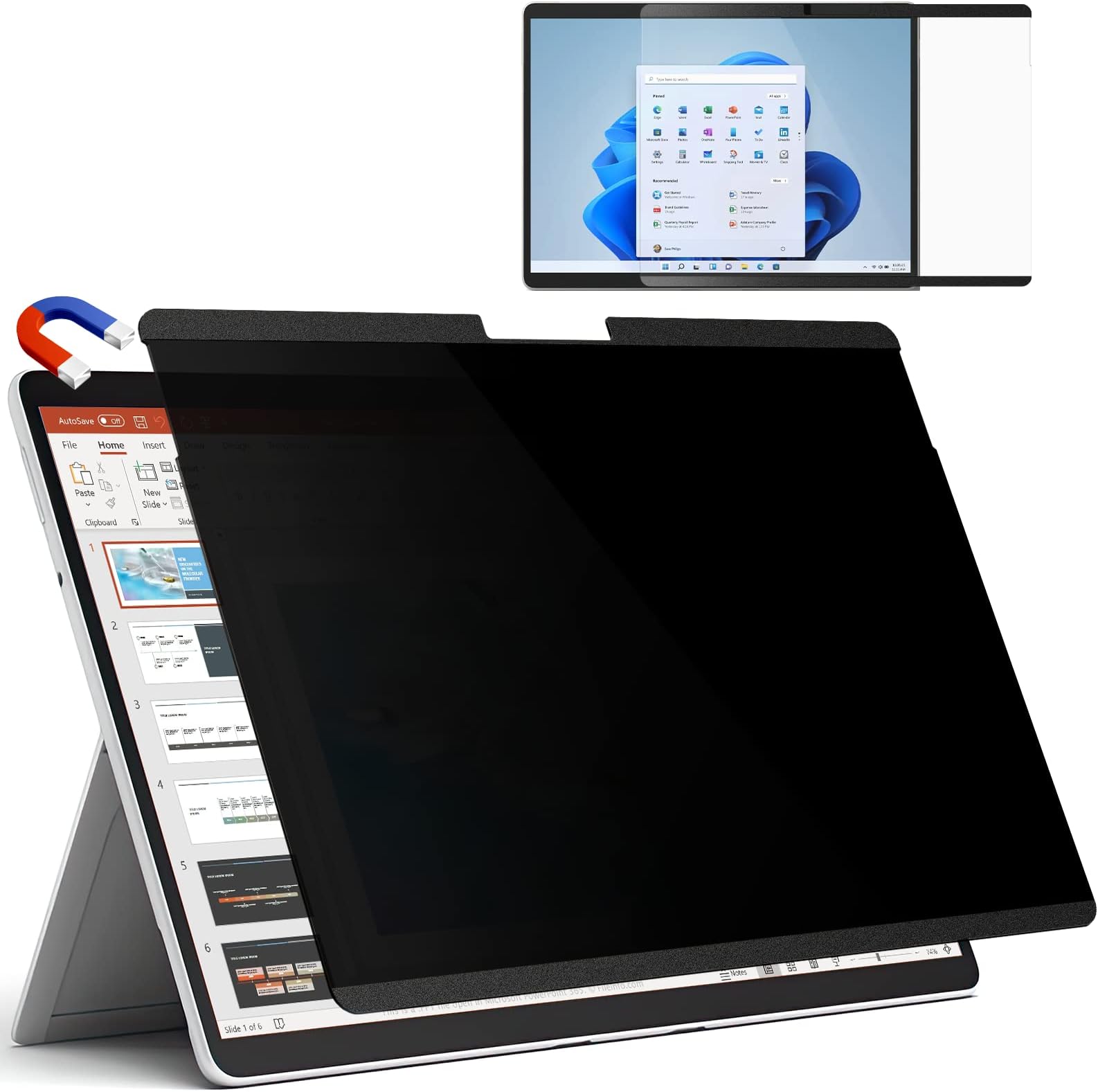 IPROKKO Magnetic Privacy Screen for Microsoft Surface Pro 9 2022 ...