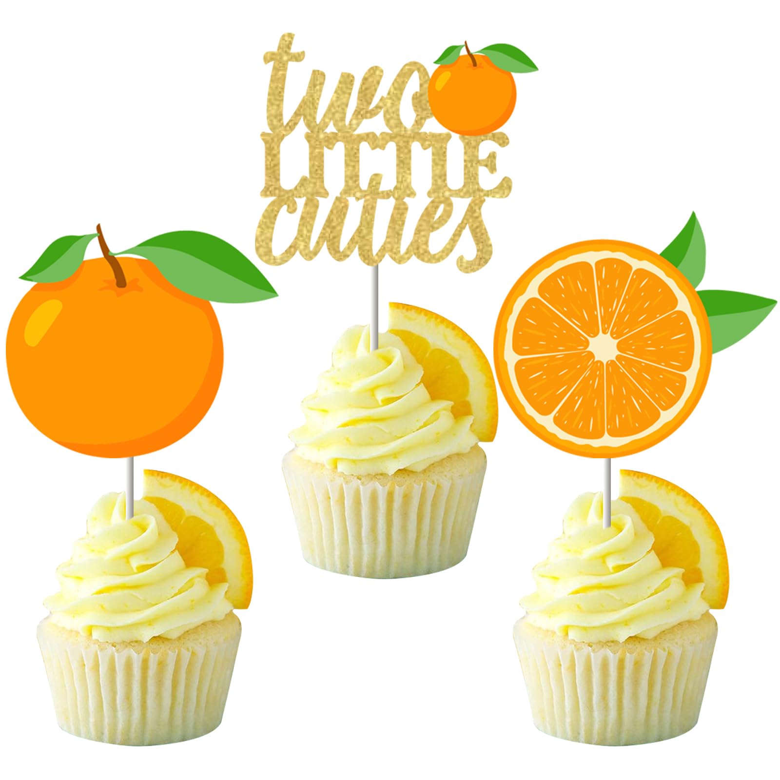 Amazon.com: JOYMEMO 36 Pcs Two Little Cuties Cupcake Toppers - Two ...