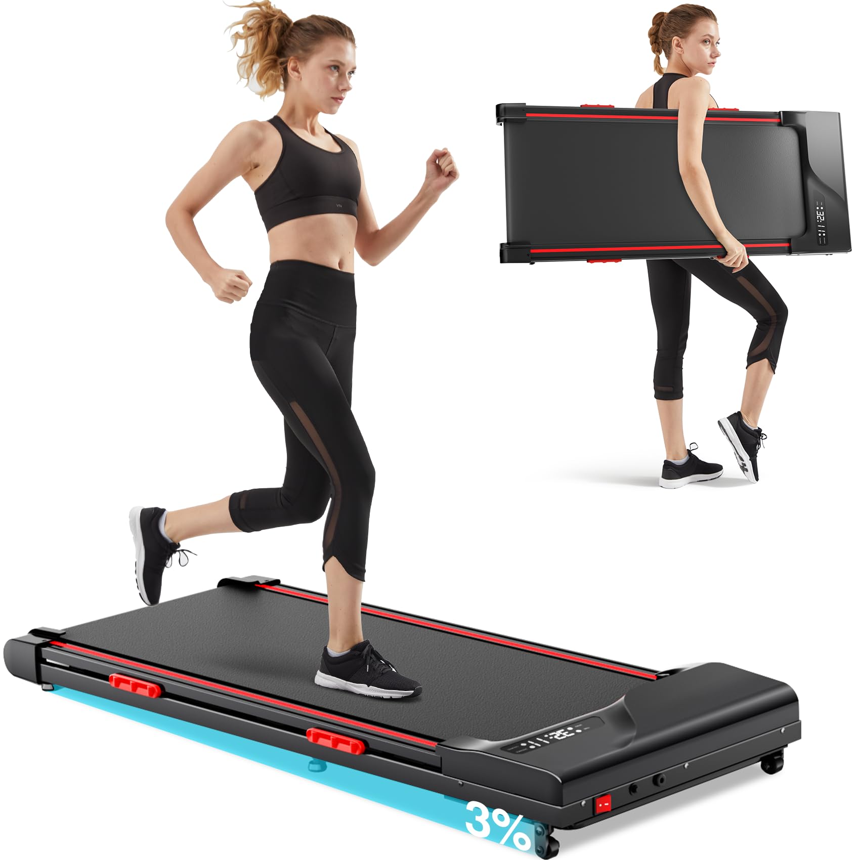 Amazon.com : LONTEK Walking Pad Treadmill with Incline, Under Desk ...