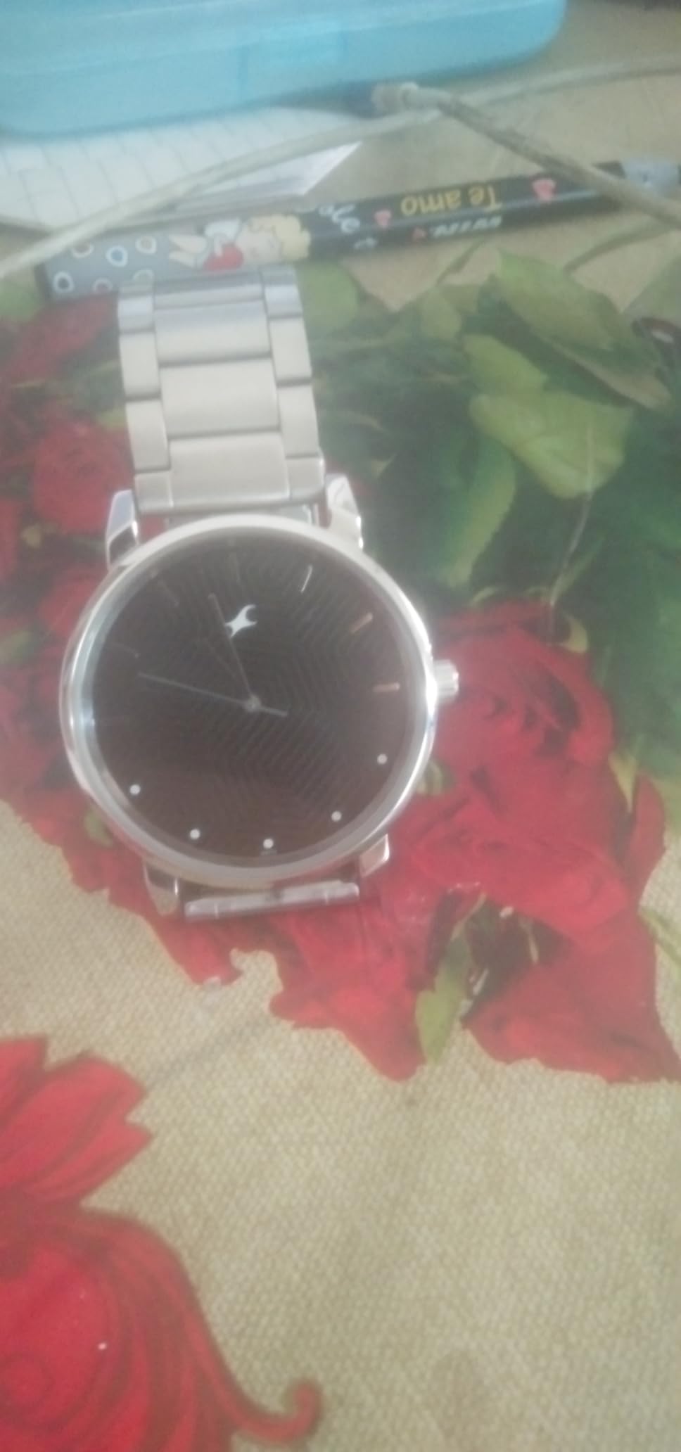 Fastrack Stunners Quartz Analog Black Dial Silver Metal Strap Watch for ...