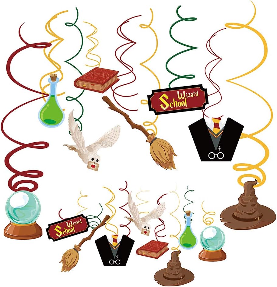 Festiko 30 Pcs Magical Wizard Theme Party Swirls With 16 Cutouts|Wizard ...