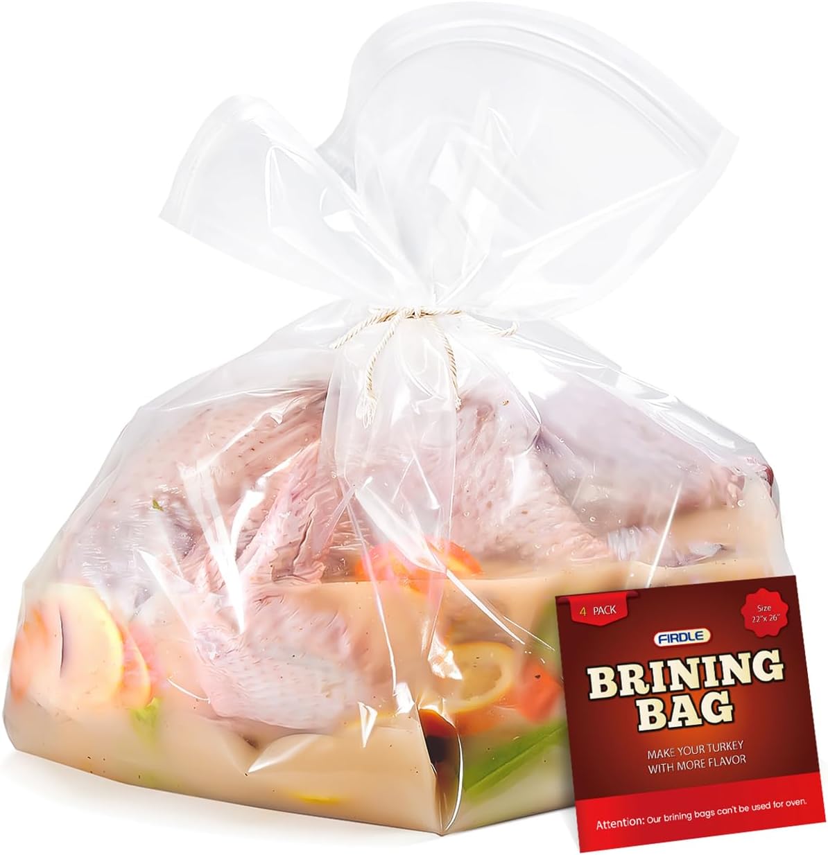 Amazon.com: Brining Bags for Turkey, 26"×22", 4 Pack, Double Zipper ...