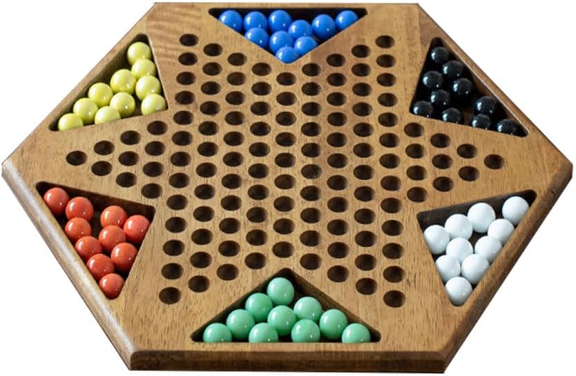 Amazon.com: QIFZNG Wooden Chinese Checkers 6 Colors, Classic Strategy ...