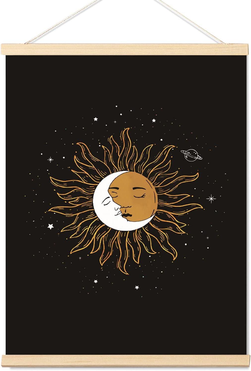 Amazon.com: Armindou Sun Moon Poster Prints Wall Art, Boho Trippy ...