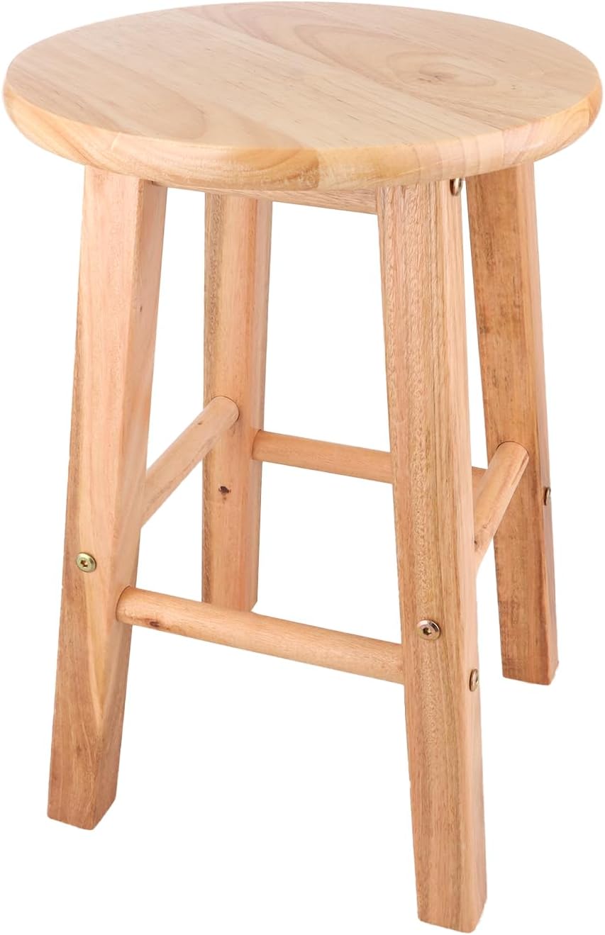 ASelected Wooden Stool Solid Wooden Stool 45cm Kitchen Stool Round ...