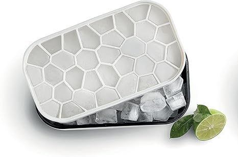 Lékué Ice Box Silicone Ice Cube Tray and Storage Box - White : Amazon ...
