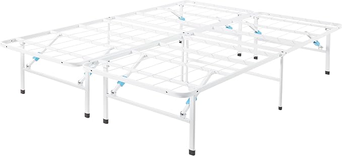 Amazon.com: Amazon Basics Platform Bed Frame Queen, Foldable Metal ...