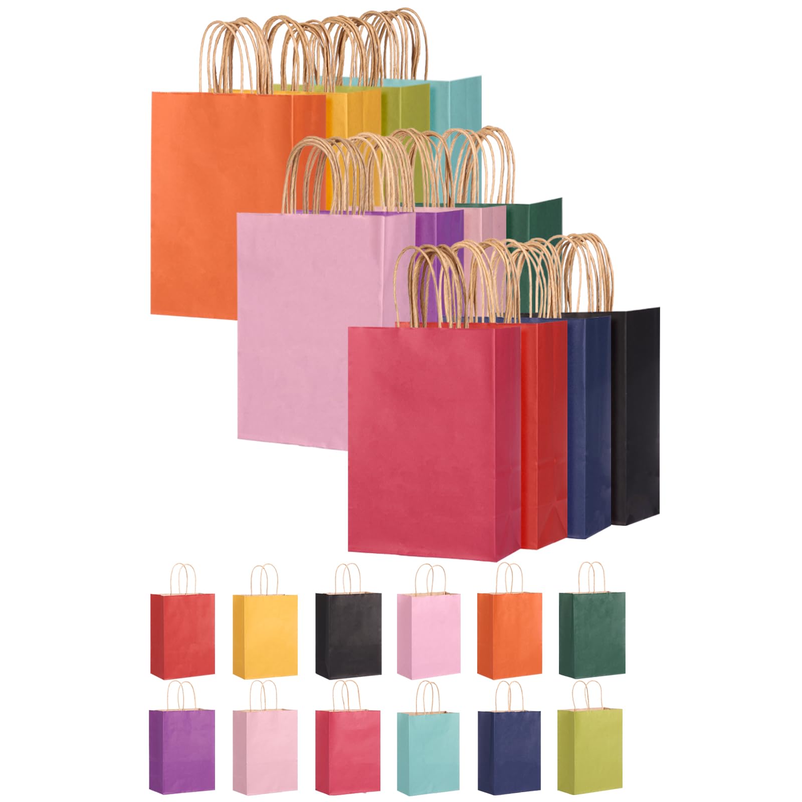 Amazon.com: Moretoes 60pcs Paper Gift Bags, 5.9 x 3.15 x 8.25 Inch ...