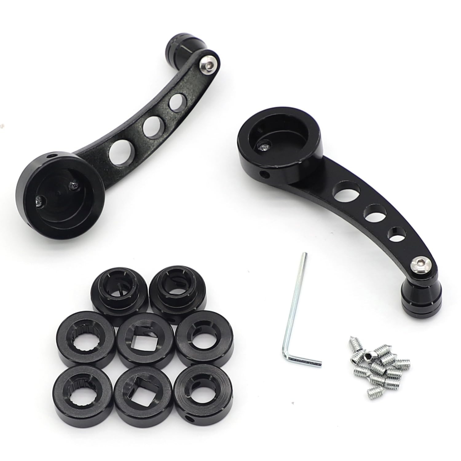 Universal Window Winders 2-Piece JDM Style Black Billet Aluminum Window ...