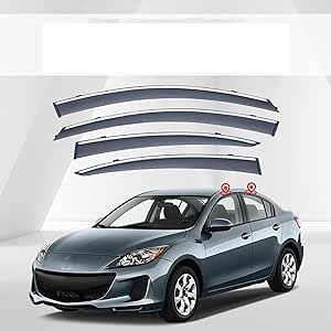 Amazon.com: 4 Pcs Wind Deflectors for Mazda 3 Sedan MK2-BL 2011-2013 ...