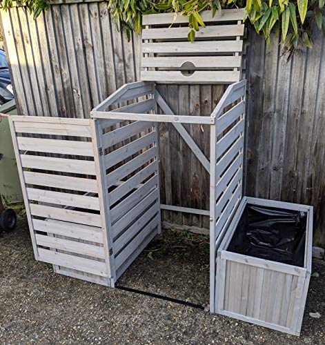 BinGarden Single Wheelie Bin Store with Bi-Fold Roof and matching ...