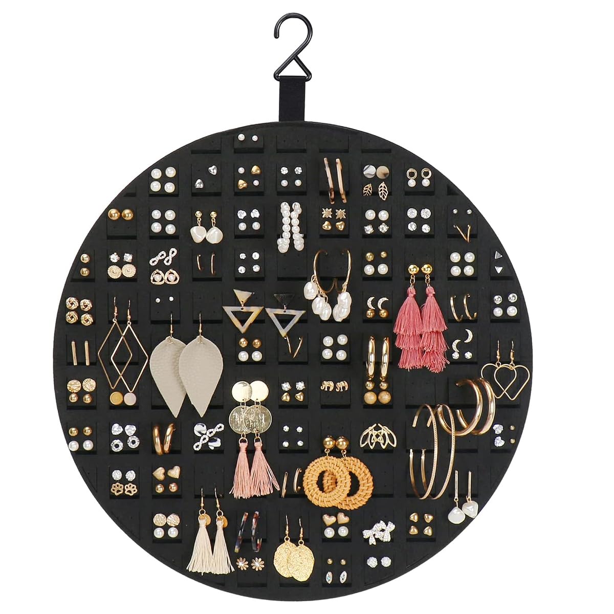 HASTHIP® Earrings Organizer, Wall Hanging Earrings Holder Hanger, Soft ...