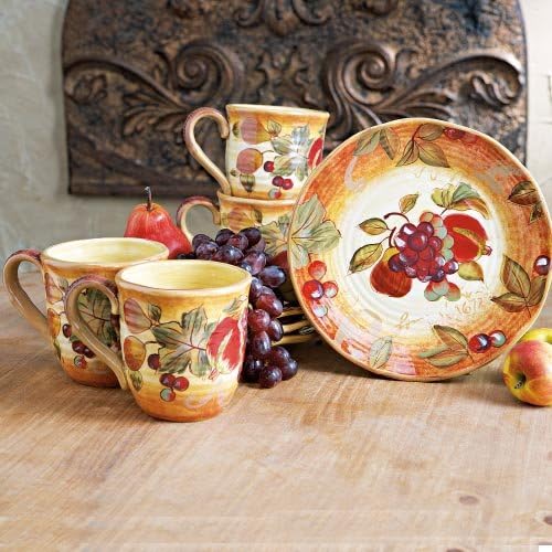 Amazon.com | Tuscan Fruits Tableware - Salad Plates - Set of 4: Plates