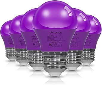 Amazon | ORALUCE パープル LED電球 カラー電球 E26口金 40W相当 5W 450lm 220度広配光 高演色 装飾電球 密閉器具対応 調光不可 小型電球 PSE認証6個 ...