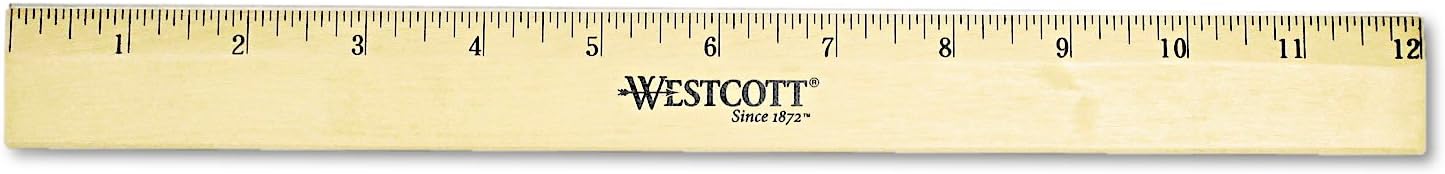 Amazon.com : Westcott 05011 Beveled Edge Wooden Ruler, 12 Inch : Office ...