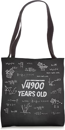 Amazon.com: Square root of 4900 - 70th Birthday Math Nerd Tote Bag ...