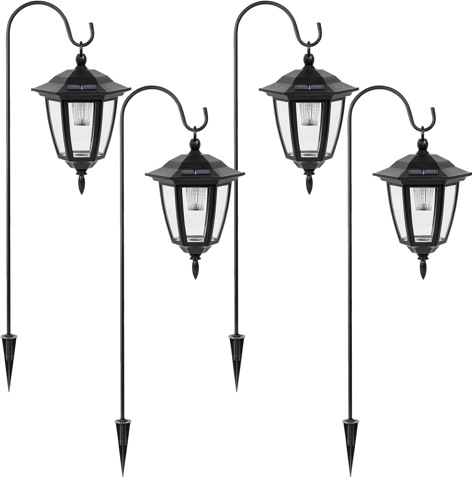 Dynaming 6 Pack Dual Use Solar Path Lights Outdoor, Hanging Lantern ...