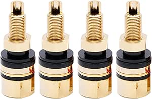 2Pairs Speaker Binding Post Terminal Connector,Gold-Plated Brass ...