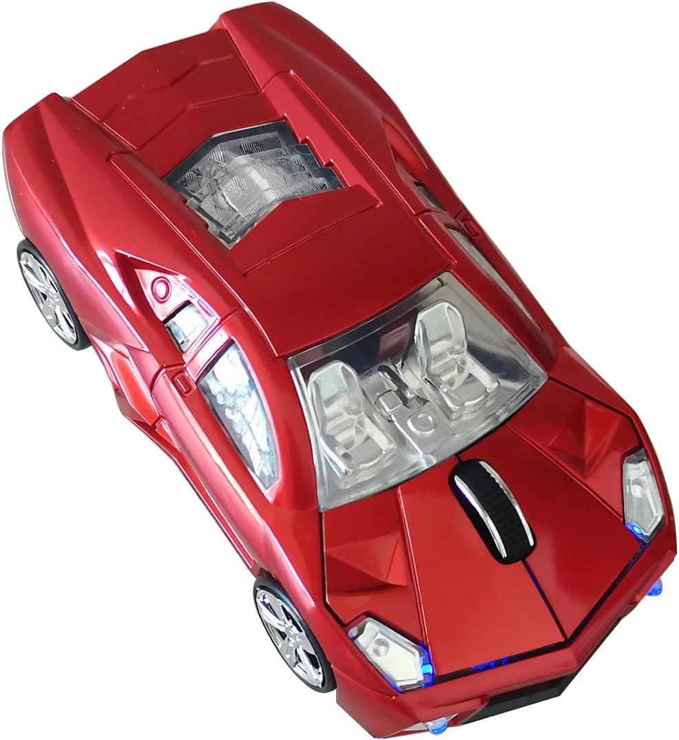 Amazon.com: WUQIDA Wireless Mouse, Sports Car Mouse with LED Headlights ...
