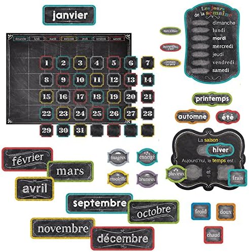 Creative Teaching Press French Calendar (Chalk) Bulletin Board Set ...