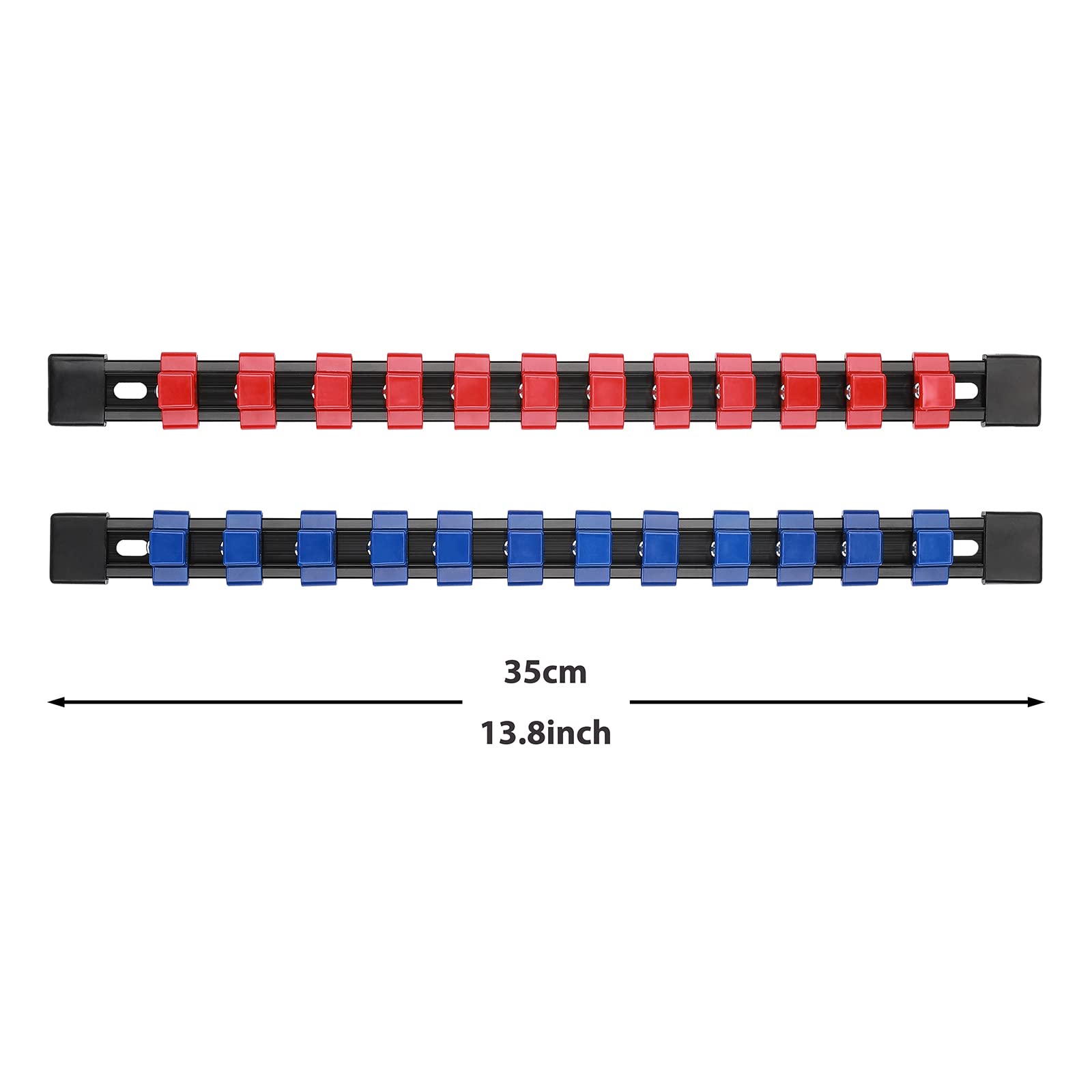 Snapklik.com : 6 Pieces 1/2" Drive Socket Organizer Rails, SAE And ...