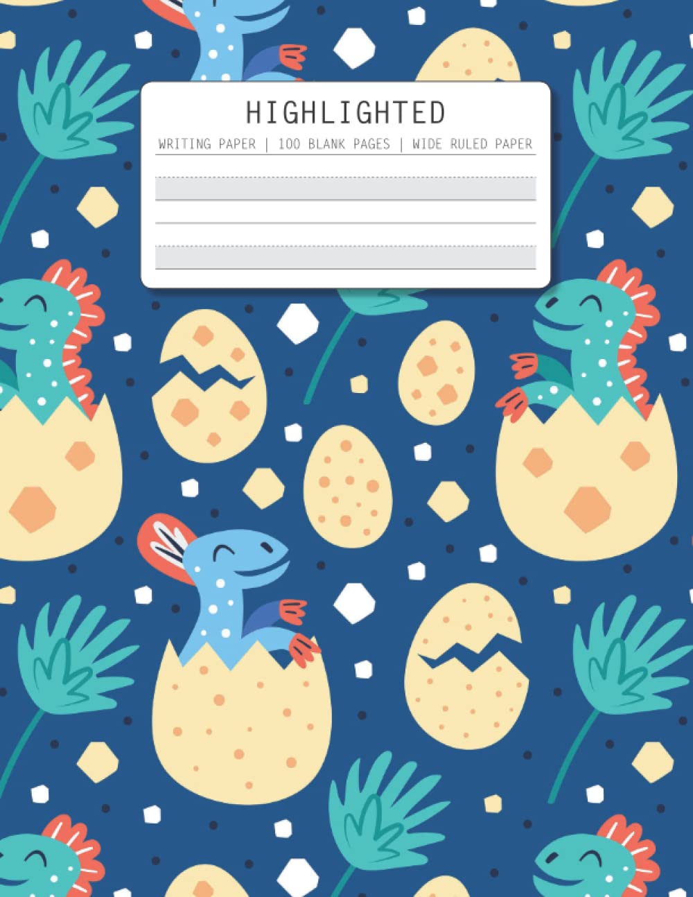 Amazon.com: Highlighted Writing Paper: Wide Ruled 0.4 Inch Handwriting ...